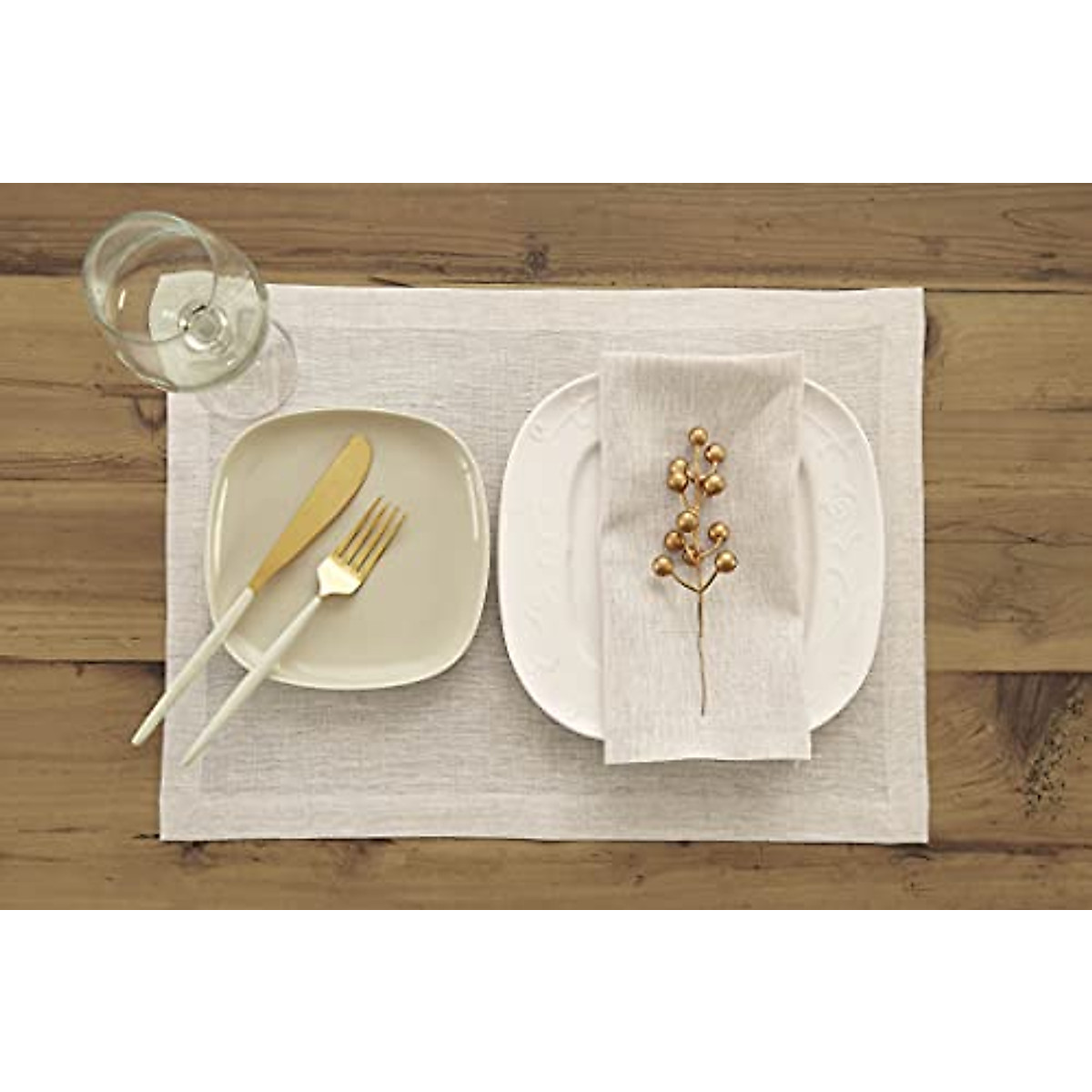 Solino Home Linen Napkins Set of 4 – Light Natural 20 x 20 Inch – 100% Pure Linen Summer Dinner Napkins – Machine Washable and Handcrafted from European Flax – Athena