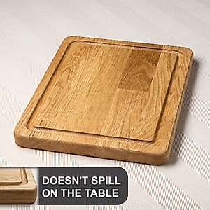 Cutting Board - 10x8 Inches Small Wood Cutting Board - Oak Cutting Board - Real Wood Cutting Board - Chopping Board for Kitchen - Edge Grain Oak Wood Board