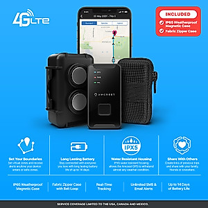 Amcrest GPS GL300 GPS Tracker for Vehicles (4G LTE) - Portable Mini Hidden Real-Time GPS Tracking Device for Vehicles, Cars, Kids, Pets, Assets, Text/Email/Push Alerts, Twin Magnet Weatherproof Case