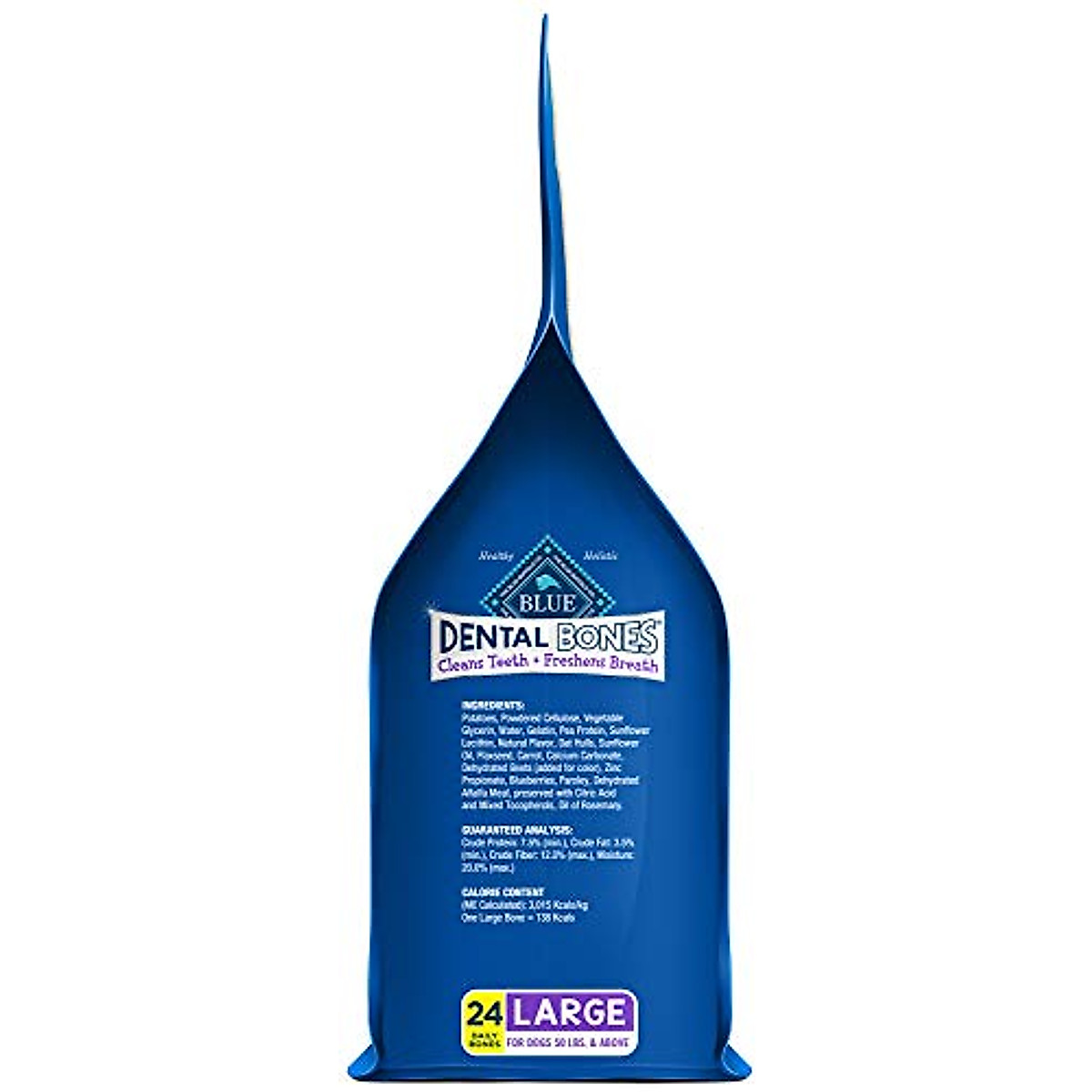 Blue Buffalo Dental Bones Large Natural Dental Chew Dog Treats, (50 lbs and up) 36-oz Bag Jumbo Pack