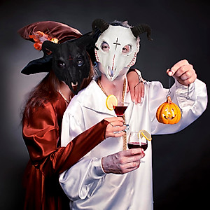 Masquerade Goat Mask Halloween Fox Mask Cosplay Costume Half Face Animal Furry Party Christmas Eye Cat Masks Easter Half-Face Mardi Gras Masks