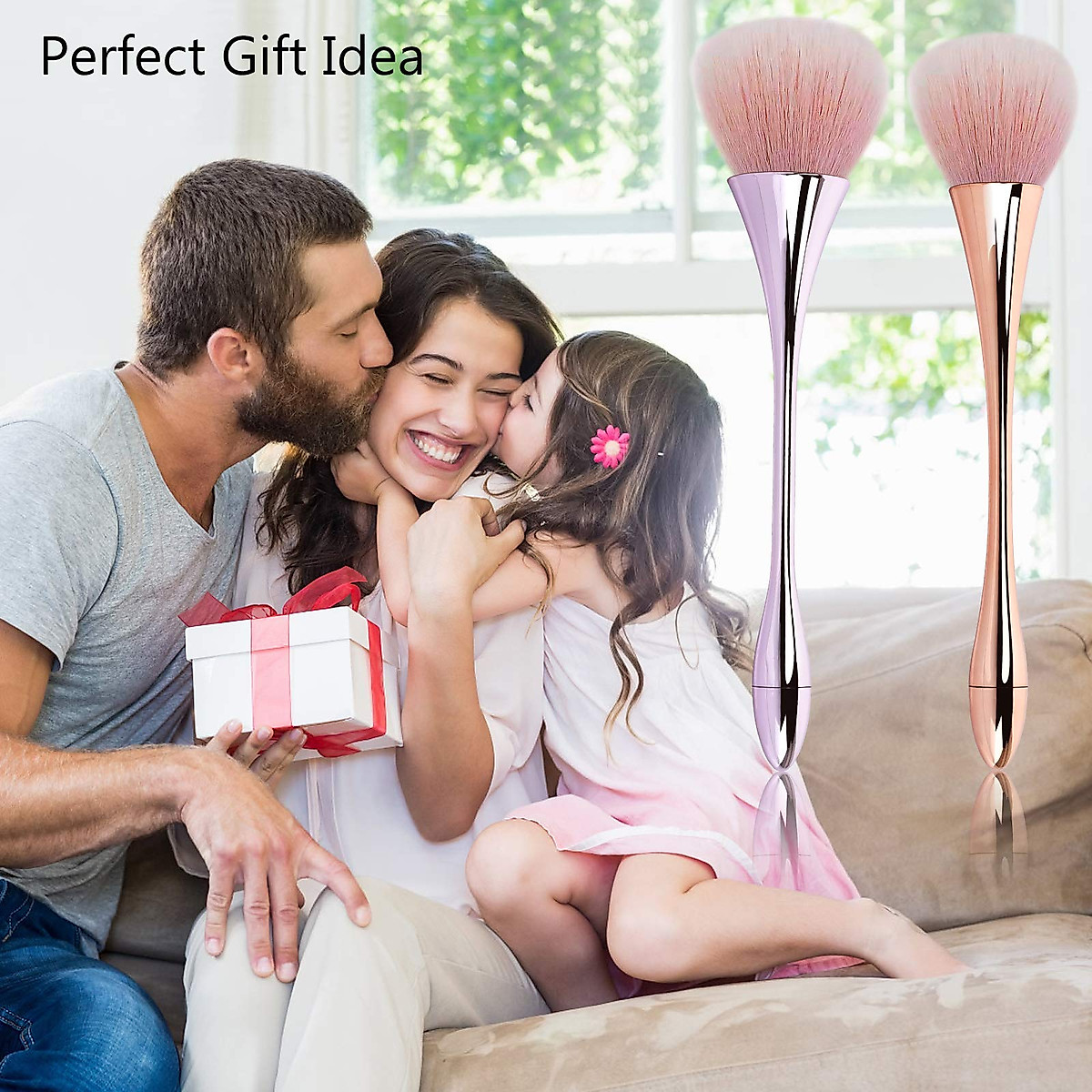 Large Powder Brush, Gomigle 2 Sizes Bronzer Brush, Blush Brush for makeup, Foundation Brush, Kabuki Brush, Professional Fluffy Loose Setting Powder Brush