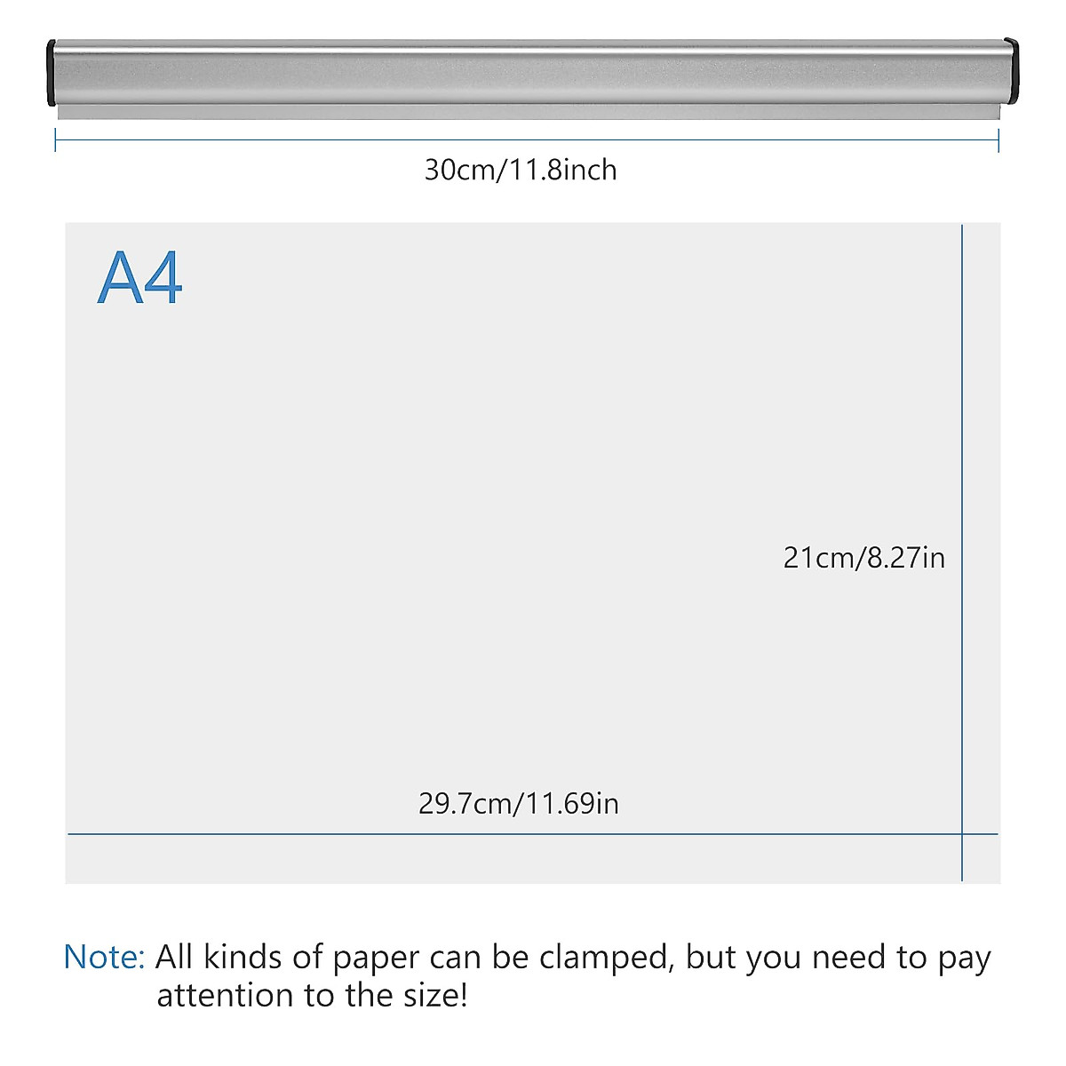 2PCS Restaurant Order Ticket Holder,12 Inch Aluminum Wall-Mounted Receipt Holder for Restaurant Silver Job Ticket Holder for Commercial Slide Check Rack for Kitchen Office Cafes Bar