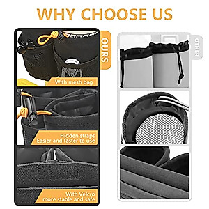 Luggage Travel Cup Holder Free Hand Drink Caddy Double Mesh Bag Design (Black)
