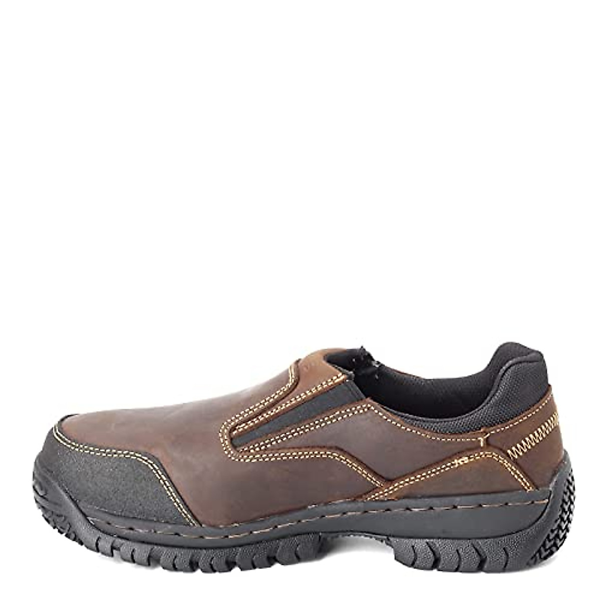 Skechers for Work Men's Hartan Slip-On Shoe, Dark Brown, 12 M US