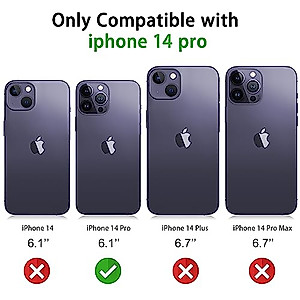 Oumida for iPhone 14 Pro Case, [with 2 pcs Tempered Glass Screen Protector] [Shockproof] Dual Layer Back Hardshell Rugged Tough Full Body Protective Cell Phone Cover Case for 14 Pro (Purple)