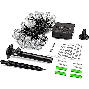ANJAYLIA Solar Outdoor String Lights, 23Ft 50LED Globe String Lights with 8 Lighting Modes, Waterproof Solar Powered Patio Lights for Garden, Porch, Patio, Gazebo, Yard, Balcony, Outdoors (Warm White)