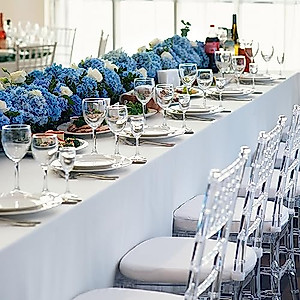 EMART 6 Pack Rectangle Tablecloth, 60 x 102 inch White 100% Polyester Banquet Wedding Party Picnic Rectangular Table Cloths