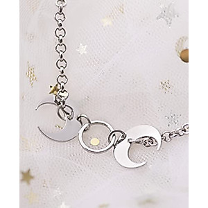 Sacina Gothic Crescent Moon Choker Necklace, Crescent Moon Zinc Alloy Pendant, Goth Gift for Women (Zinc Alloy Moon)
