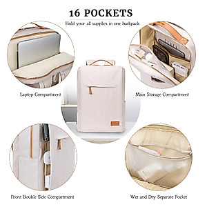 Hp hope Business Travel Backpack, Waterproof RFID Anti Theft Work Backpack for Men Women, 15.6 Inch Smart Laptop Backpack with USB Charging Port & Wet Pocket, Black