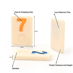 KAILE 106 Rummy Tiles Game, Rummy Cube Sets Travel Game Outlasting Color with Aluminum Case & 4 Anti-Skid Durable Trays,2-4 palyers