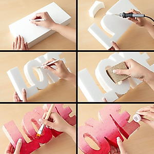 6 Pack Foam Blocks for Crafts, Polystyrene Brick Rectangles for DIY, Packing, Centerpieces (8 x 4 x 2 in)