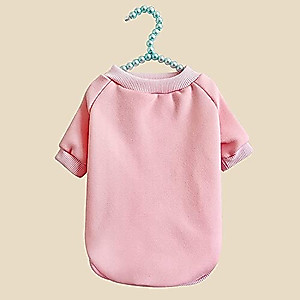 Cat Sweaters - Hairless Cat Cotton Tshirts Pet Clothes - Pullover Kitten T-Shirts with Sleeves - Cats & Small Dogs Apparel (Pink Red, Medium)