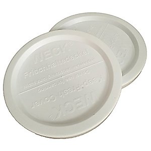 Weck Jar Keep-Fresh Plastic Lids, 2-pack (Large) Fits 740, 741, 742, 743, 738, 739, 744, 745, 748, 974 (Large = 100mm / 4)