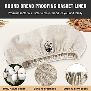 Walfos Banneton Proofing Basket Set（9 pcs）-100% Natural Rattan Sourdough Bread Basket,10" Round & 9" Orval Proofing Basket,Includes Professional Baking Tools,Great for Home and Professional Bakers