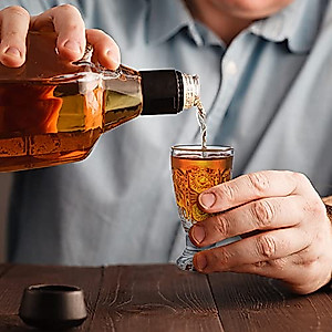 Nicunom 12 Pack Shot Glasses, 1.6 Oz Carved Shot Glass with Heavy Base, Round Shot Glasses Bulk, Lead-free Clear Shot Glass for Vodka, Whiskey, Tequila, Liquor, Espresso