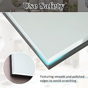 RESHABLE Wall Mount Salon Station with Mirror, Beauty Salon Barber Spa Equipment with Mirror, Shelves, Cabinet, Locking Drawers, Table, Standing Hair Styling Furniture, Black