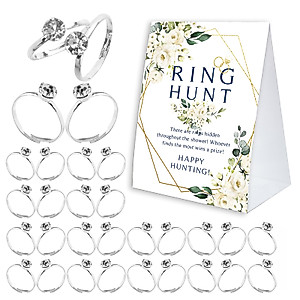 Bridal Shower Ring Game, Ring Hunt Bridal Shower Game 30 fake rings, bridal shower decorations, wedding games, bachelorette party games for guests - RH02