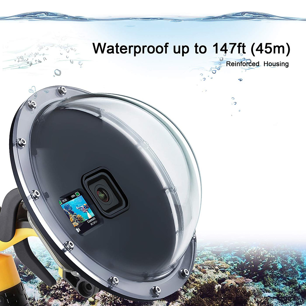 SOONSUN Dome Port for GoPro Hero 12 11 10 9 Black 45M Waterproof Dome Port Lens with Housing Case for GoPro Hero 9 10 11 12 Black Camera Underwater Photograhpy Accessories