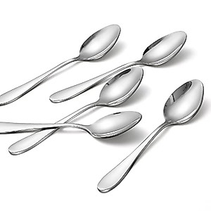 Hiware 16-Piece Stainless Steel Teaspoons - Spoons Silverware Set for Home, Kitchen or Restaurant, Mirror Polished, Dishwasher Safe, 6.5-Inch