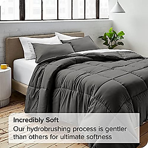 Bare Home Comforter Set - Queen Size - Ultra-Soft - Goose Down Alternative - Premium 1800 Series - All Season Warmth (Queen, Grey)
