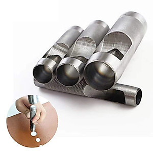 Carbon Steel Hollow Leather Punch Set Kit Heavy Duty Round Leather Hole Tool for Watch Cloth Belt Gaskets (6Pieces(Inch) Hollow Punch Set)
