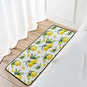 SLHKPNS Lemon Kitchen Rug Non-Slip Lemon Kitchen Mat Rug Comfort Runner Doormat 39x20 Inch Soft Floor Mat for Home Kitchen Decor