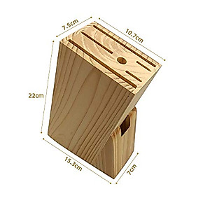 Hooshion Wooden Knife Block Countertop Knife Holder Knife Organizer with Scissors-Slot for Kitchen