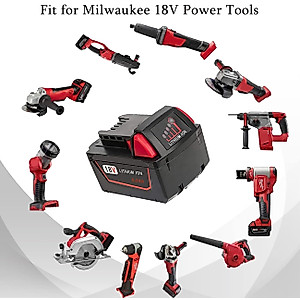 OYRMIL 18V Battery and Charger for Milwaukee M18 Battery with Milwaukee Battery Charger, Capacity Output 5.0Ah