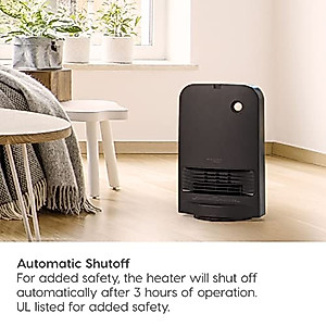 IRIS USA WOOZOO 1500-Watt Oscillating Portable Heater with Motion Sensor, Space Ceramic Fan for Desk, Fast Heating Indoor Room, Child Safe Personal Quiet Heater With Built-in Thermometer, Black