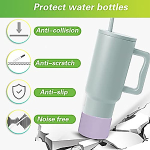 AIERSA 2Pcs Silicone Boot for Simple Modern Trek 40 oz Tumbler with Handle, Protective Water Bottle Bottom Sleeve Cover, Tumbler Accessories, Wisteria