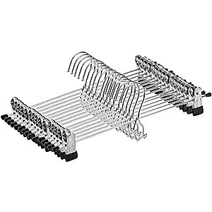 Tosnail 15 Pack Stackable Skirt Pants Clothes Hangers with Non-Slip Clips, Add-On Hangers, Cascading Hangers Space Saving Closet Organizer