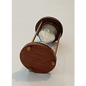 Sohrab Nauticals Wooden Brass Hourglass 4 inches 1 Minute Sand Timer | Sandglass | Sand Clock | Timer with Sparkling Natural White Sand for Home & Kitchen Office Table Desk || Rosewood sandtimer