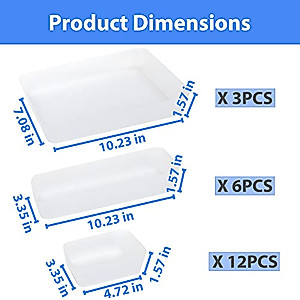 XIHOU 21 PCS Frosted Plastic Drawer Organizer Set, 3 Sizes Desk Drawer Divider Organizers and Storage Bins for Makeup, Jewelry, Gadgets for Kitchen, Bedroom, Bathroom, Office