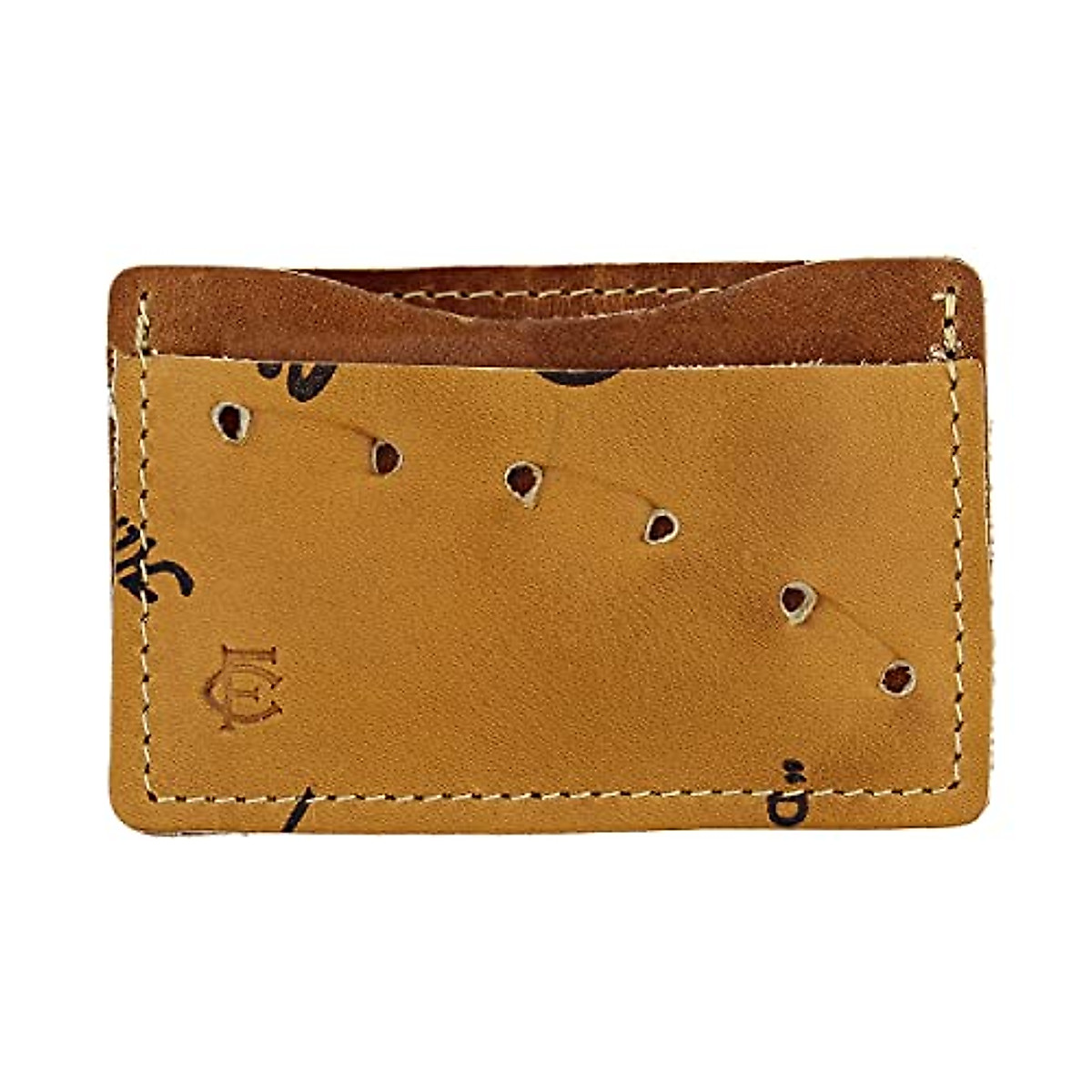 FIELDERS CHOICE GOODS Leather Cardholder - Front Pocket Wallet Handcrafted from Vintage Baseball Gloves by FC Goods