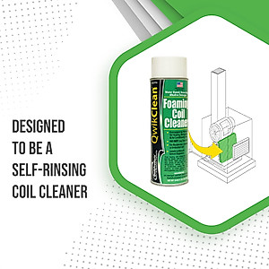 QwikProducts Foaming Coil Cleaner for AC Unit, Heating, Refrigerator, Air Conditioner No Rinse Coil Cleaner Spray Breaks Down Dirt, Dust, Grease, and Oil