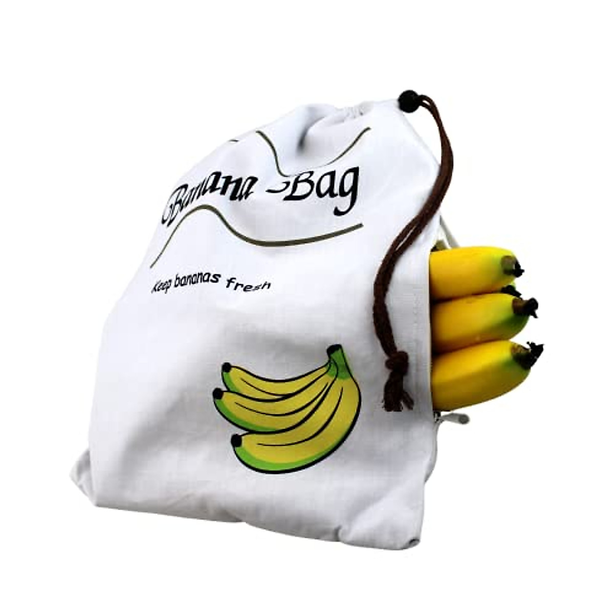 Banana Storage Drawstring Bag With Side Zipper Keeps Them Fresher Longer