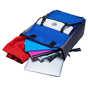 Case-It Laptop Backpack 2.0 with Hide-Away Binder Holder, Fits 13 Inch and Some 15 Inch Laptops, Blue (BKP-202-BLU)