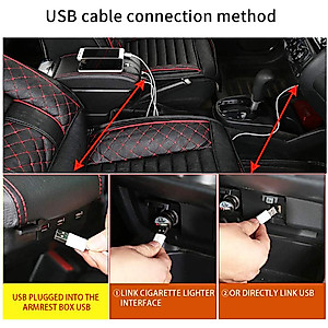 N2Qnice Armrest for Ford Fiesta Armrest Box Car Centre Console Storage Box Arm Rest with Charging Function 7 USB Ports Double-Space