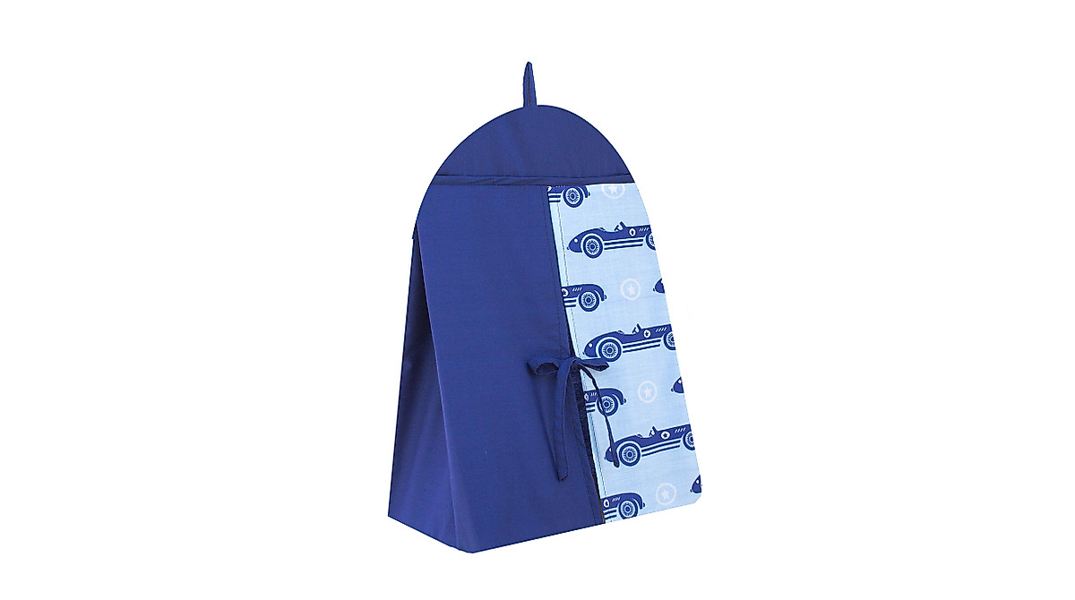 Pam Grace Creations Blue Race Car Diaper Bag & Stacker