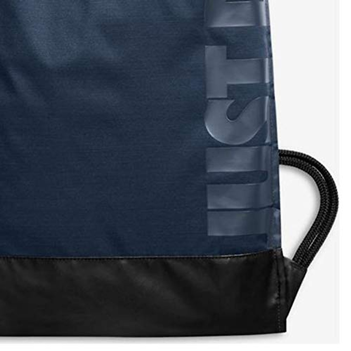 Nike Brasilia Training Gymsack, Drawstring Backpack with Zippered Sides, Water-Resistant Bag, Midnight Navy/Black/White
