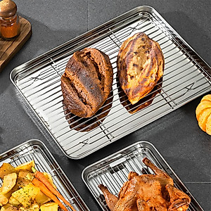 Stainless Steel Grid Wire Rack Cooling Rack Nonstick Wire Baking Rack Metal Mesh Cookie Rack Mesh Oven Rack for Cooking Drying Roasting Grilling