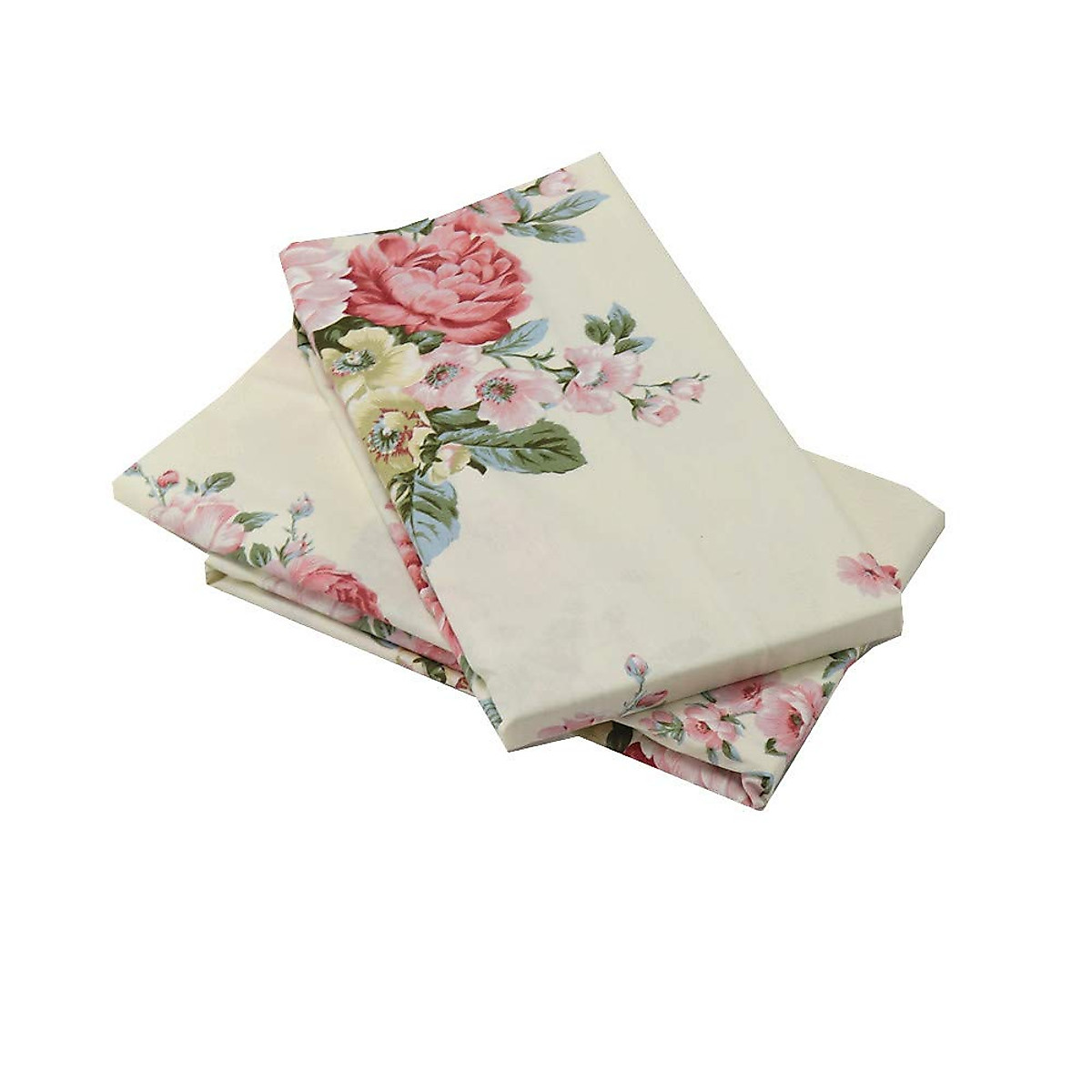 100% Cotton 600 Thread Count Pillow Case Set of 2, Standard Size Floral Pillow Covers for Sleeping, Breathable Easy to Wash