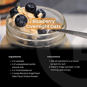 Devotion Nutrition Protein Powder Blend | Gluten Free, Keto Friendly, No Added Sugars | 1g MCT | 20g Whey & Micellar Protein | 12 Single Serving Packets (Angel Food Cake)