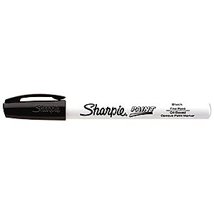 SHARPIE Oil-Based Paint Marker, Fine Point, Black, 1 Count - Great for Rock Painting
