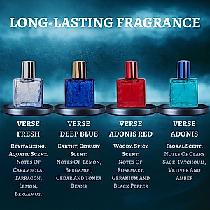 NovoGlow Verse Mini 4-Piece Fragrance Gift Set for Men - Aromatic, Floral, Oriental & Woody Notes - Individually Boxed - Travel Size - 25ml Eau De Parfum
