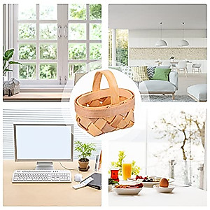 YARNOW 24 Pcs Mini Picnic Basket with Handle, Mini Woven Baskets with Handles, Wedding Candy Gift Baskets with Handles for Party Crafts Favors Farmhouse Decor (2.4 X 2 Inch)