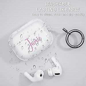 KEAECIZ Personalized Custom Case for AirPods Pro (2nd Generation),Custom Text Clear Soft TPU Protective Cover Design Your Own AirPods Pro 2022 Headphone Cases with Keychain