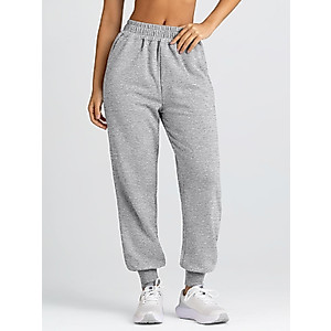 Yovela Sweatpants Women Baggy High Waisted Sweat Pants Fall Clothes Casual Joggers Y2k Aesthetic 2025 Winter Spring Fashion Trendy Warm Outfits Cute Comfy Tall Trousers with Pockets Grey XL