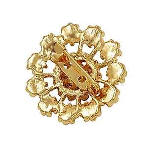 Lot 24pc Mixed Color Rhinestone Crystal Flower Brooches Pins